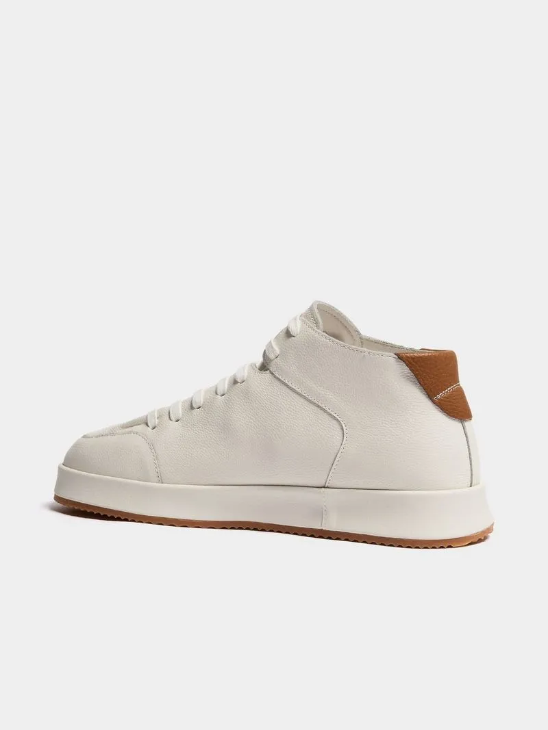 Fabiani Men's Leather Apron White High Top Sneakers – LESonline